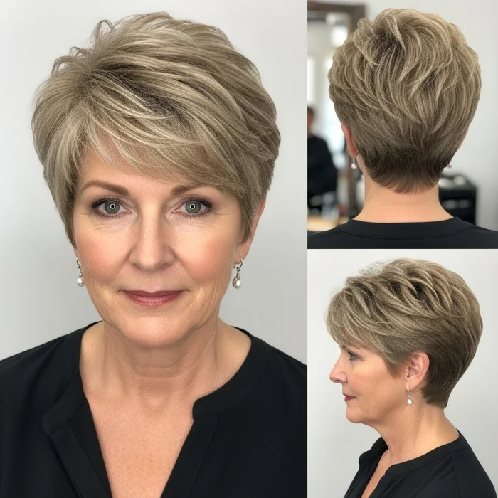 30+ Stylish Wedge Haircuts for Women Over 50